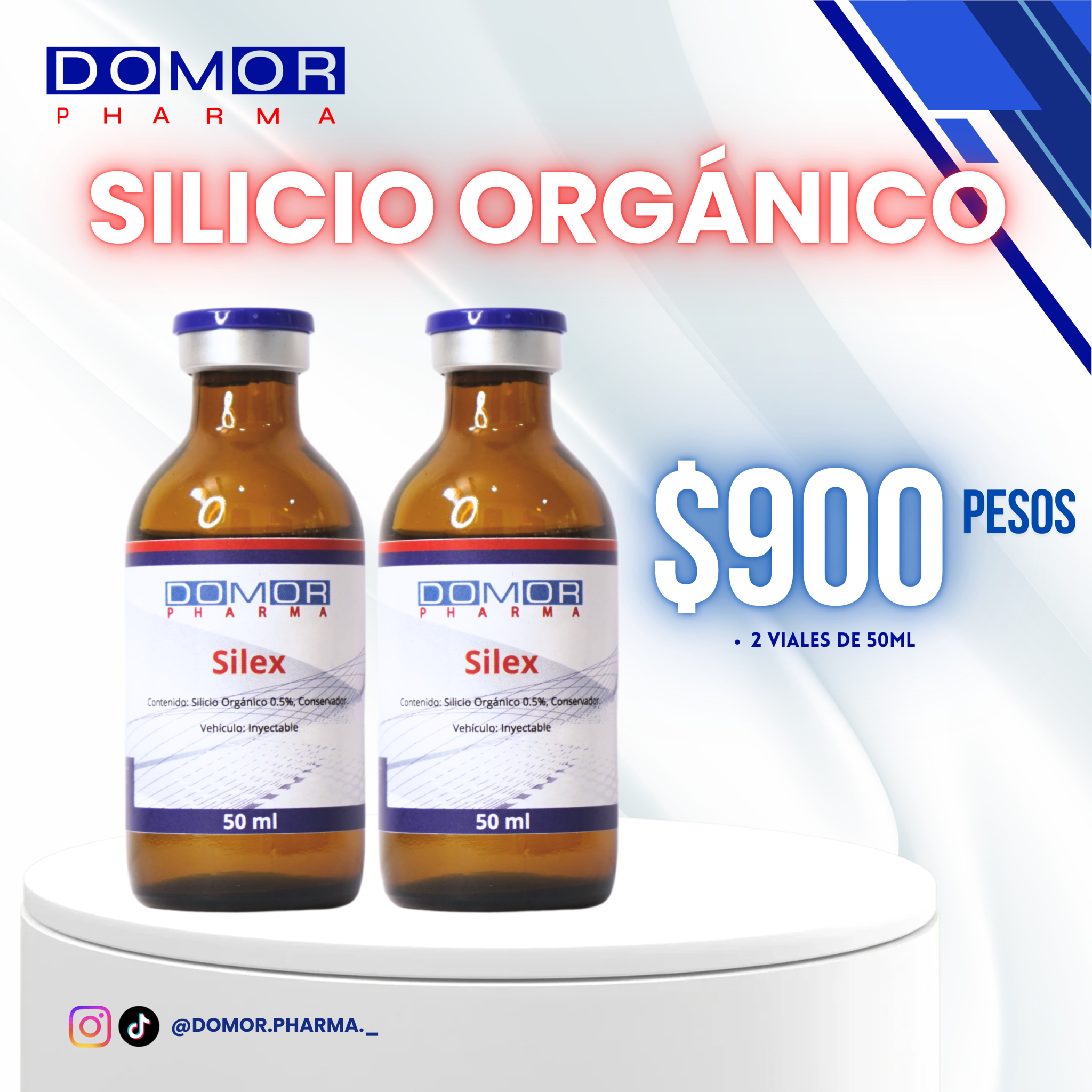 Silicio Orgánico 2 viales de 50ml – Domorpharma